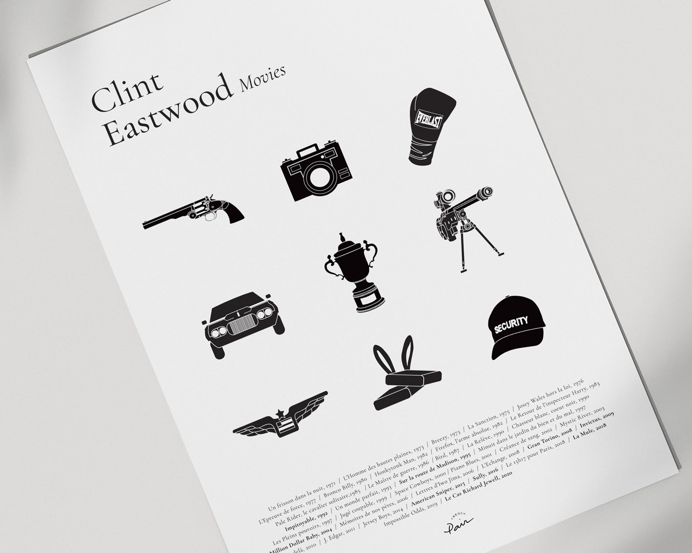 Affiche Clint Eastwood Movies – FRENCH PAIR
